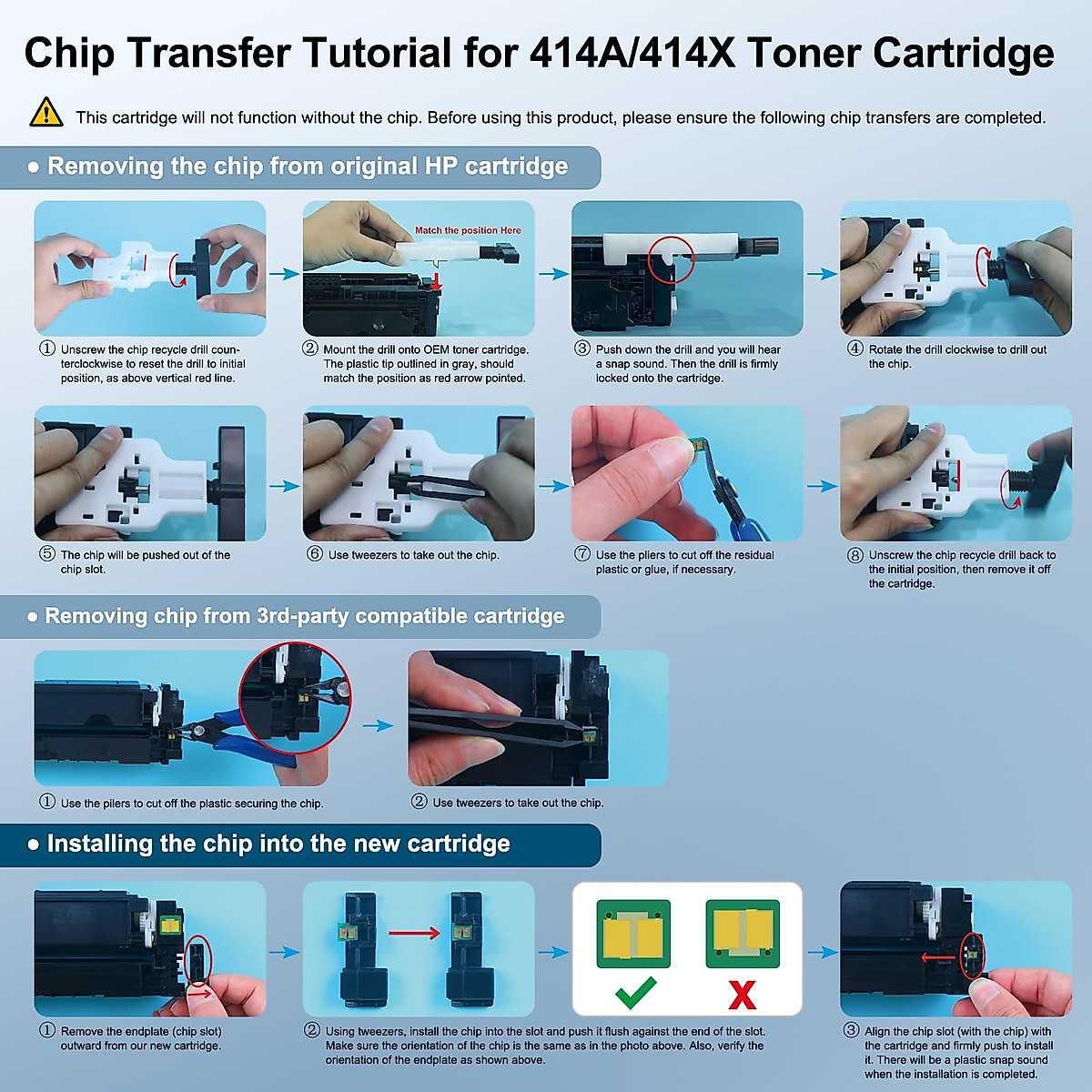 Cool Toner Compatible 414X Toner Cartridge Replacement for HP 414X 414A 414 W2020X Work with Color Pro MFP M479fdw M454dw M479fdn M454dn M479 Laser Printer Ink (Black Cyan Magenta Yellow, 4-Pack)