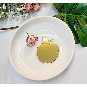 20PCS of Acrylic Place Cards,Wedding Place Cards,Apple Place Names Blanks for Wedding Decor Dinner Party Seating (Gold Mirror)