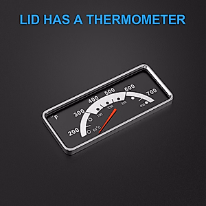 SafBbcue Griddle Hinged Lid for Blackstone 36 Inch Grill Griddle Top Accessories,36" Blackstone Griddle Hard Cover Hood with Thermometer for 36" Blackstone 1818 1825 1863 1866 Grill Griddle Lid Hinged