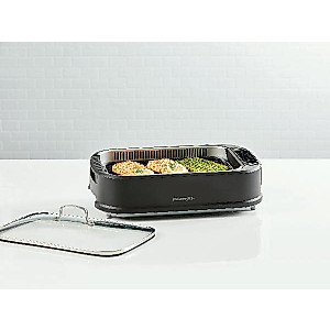 PowerXL Smokeless Grill Family Size- with Tempered Glass Lid with Interchangeable Grill and Griddle Plate and Turbo Speed Smoke Extractor Technology 22.1” X13.2” X 6.1