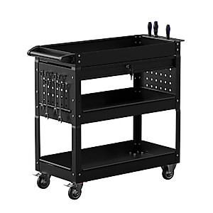 On Shine Big Tool Cart,4-Wheel Tool Cart,Rolling Tool Cart,Big Tool Storage Cart,Tool Cart with Ball-Bearing Slides,Tool Cart&Tool Chest for Garage and Warehouse (Red)