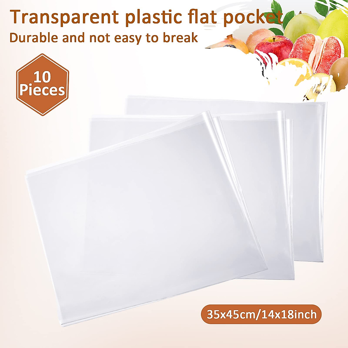 Chengu 9 Pieces Christmas Plastic Baskets for Gifts Empty Oval Basket with 10 Clear Bags Food Storage Basket Woven Empty Basket Gift Baskets for Christmas Party Gift Home Food Serving Storage Display