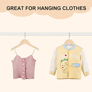 TOPIA HANGER Unfinished/Natural Kids Children Baby Wood Wooden Clothes Dress Shirt Hangers with No Painting - 360°Stronger Flexible Hook- Extra Smoothly Cut Notches, 10 Pack CT09N