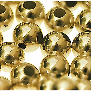 uGems 3mm 14K Genuine Solid Gold Hollow Smooth Small Beads (10 pcs)