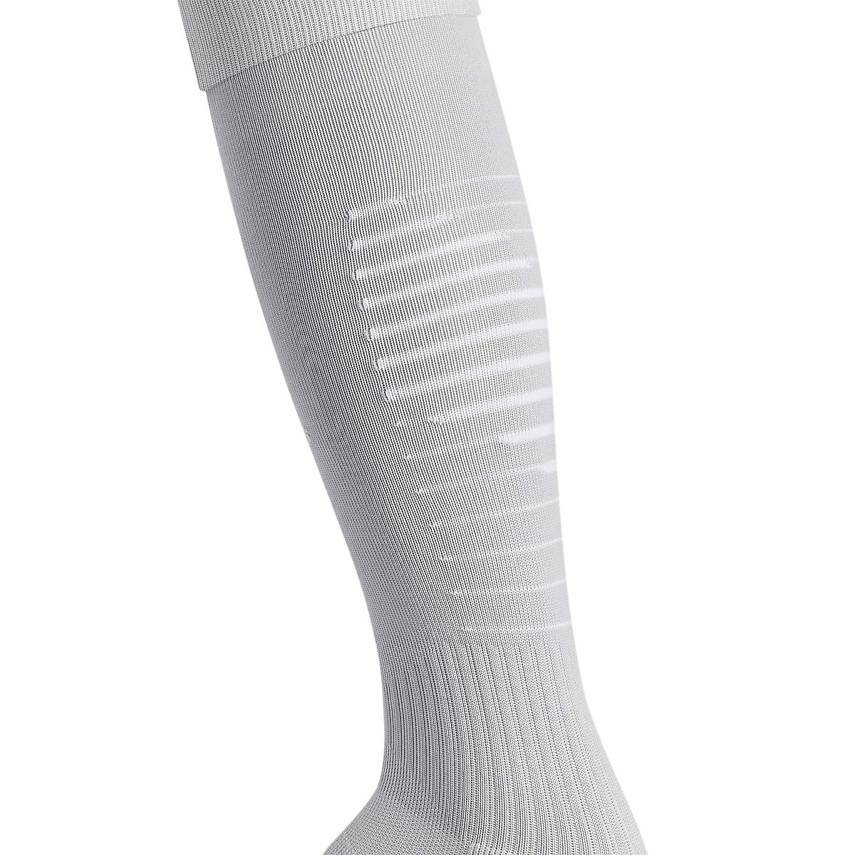 adidas Speed 2 Soccer Socks for Boys, Girls, Men and Women (1-Pair), Team Light Grey/White/Light Onix Grey, Small
