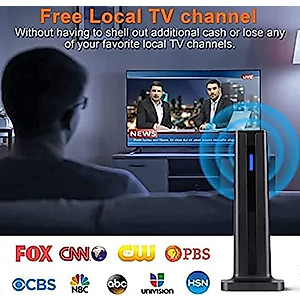 Amplified HD TV Antenna 300 Mile Digital Indoor & Outdoor,Portable TV Antenna with Signal Booster Smart Switch Support Universal Home&RV 4k 1080p,17ft Coax Cable