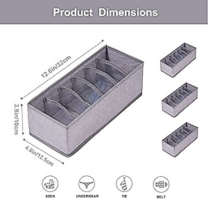 Qozary 3 Pack Sock Underwear Drawer Organizer Dividers, Collapsible Cabinet Closet Storage Boxes for Clothes, Socks, Lingerie, Underwear, Tie, Belt, Baby, Bedroom