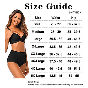 OPIBOO Plus Size Womens Underwear Cotton Comfort Postpartum Essentials Panties Ladies High Waisted Tummy Control Briefs Multipacks