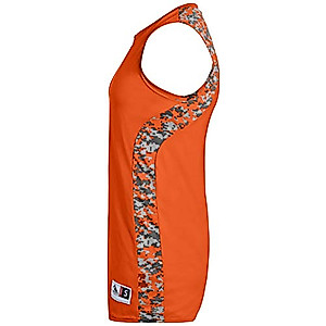 Augusta Sportswear Boys Hook Shot Reversible Jersey, Orange/Orange Digi, Medium