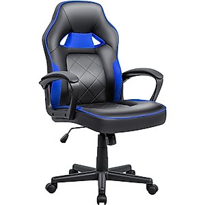 VICTONE Office Chair PC Gaming Chair Desk Chair PU Leather Executive Computer Chair Swivel Office Chair with Lumbar Support (Blue)