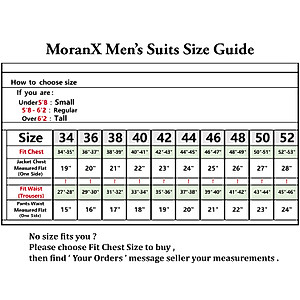 MoranX Casual Men's Suits Regular Fit 3 Piece Double Breasted Wool Plaid Tuxedos Business Blazer+Vest+Pants Wedding…(Gray,46R)