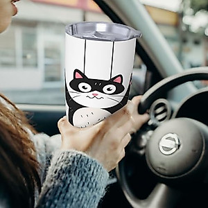 AYCZN Cat Claw 20 OZ Tumbler Stainless Steel Travel Coffee Mug, Funny Kitten Insulated Water Bottle with Lid and 2 StrawsLeakproof Thermal Cup