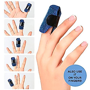 2 Pack Toe Splint,Toe Straightener for Hammer Toe, Bent Toe, Claw Toe, Crooked Toe, Curled Toe, Toe Brace, Broken Toe Splint, Hammer Toe Corrector, Toe Wrap to Align and Support Toe (Blue)