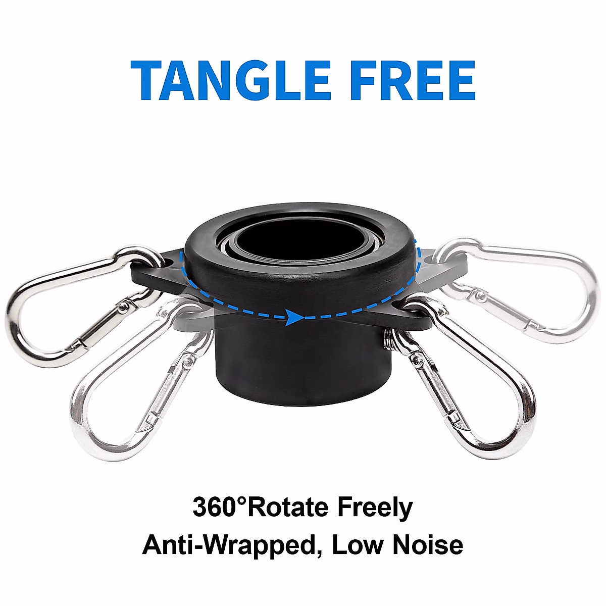 HIBLE 1 Inch Black Flag Pole Ring with Built-in Bearings, Spinning Aluminum Alloy Flagpole Rings, 360 Degree Rotating Tangle Free Flag Pole Spinners (Fit 0.75-1 Inch Pole)