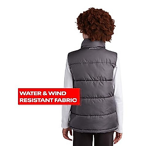 Reebok Boys Puffer Vest - Kids Lightweight Quilted Full Zip Vest - Outerwear Sleeveless Jacket for Boys (8-20), Size 8, Charcoal