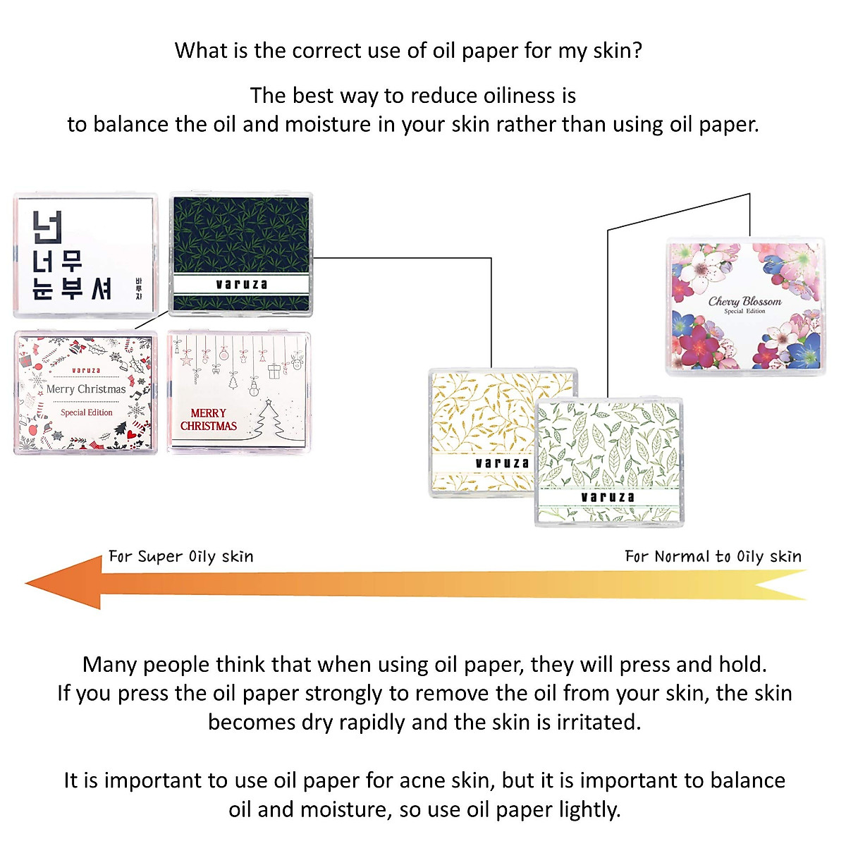 [varuza] Biodegradation Natural Hemp Face Oil Blotting Paper with Mirror Case and Refills