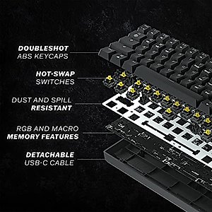 HK GAMING GK61 Mechanical Gaming Keyboard - 61 Keys Multi Color RGB Illuminated LED Backlit Wired Programmable for PC/Mac Gamer Tactile (Gateron Optical Brown)