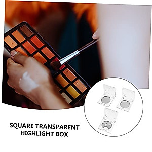 FRCOLOR 14pcs Transparent Blush Box Loose Powder Case Makeup Vial Makeup Eyeshadow Case Transparent Blush Organizer Empty Eyeshadow Containers Empty Blush Plastic Travel Filling Powder Box