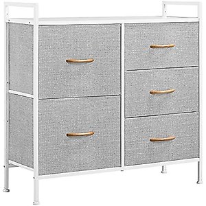 Yaheetech 5 Drawers Fabric Organizer Fabric Storage Organizer Unit Tower for Hallway, Entryway, Steel Frame, Easy Pull Handle