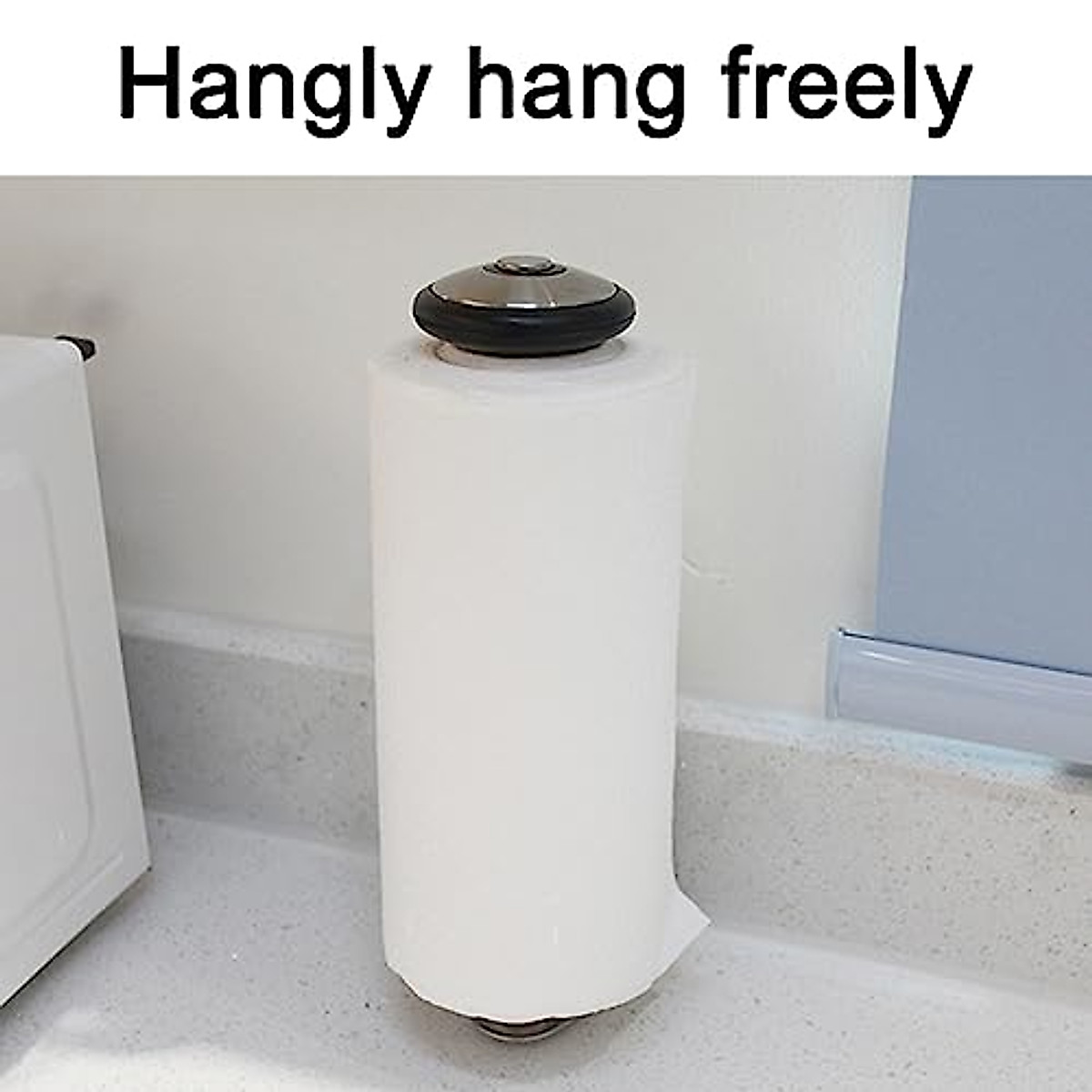 GIFZES Under Cabinet Paper Towel Holder for Kitchen,Stainless Steel Paper Towel Holders Wall Mount,9.9In Self Adhesive Drilling Paper Towel Rolls Kitchen Bathroom Door Rustproof Rack Silver