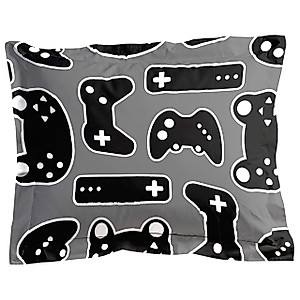 Jay Franco Trend Collector Game On Glow in The Dark Twin Comforter & Sham Set - Super Soft Kids Bedding Features Video Game Contollers - Fade Resistant Microfiber