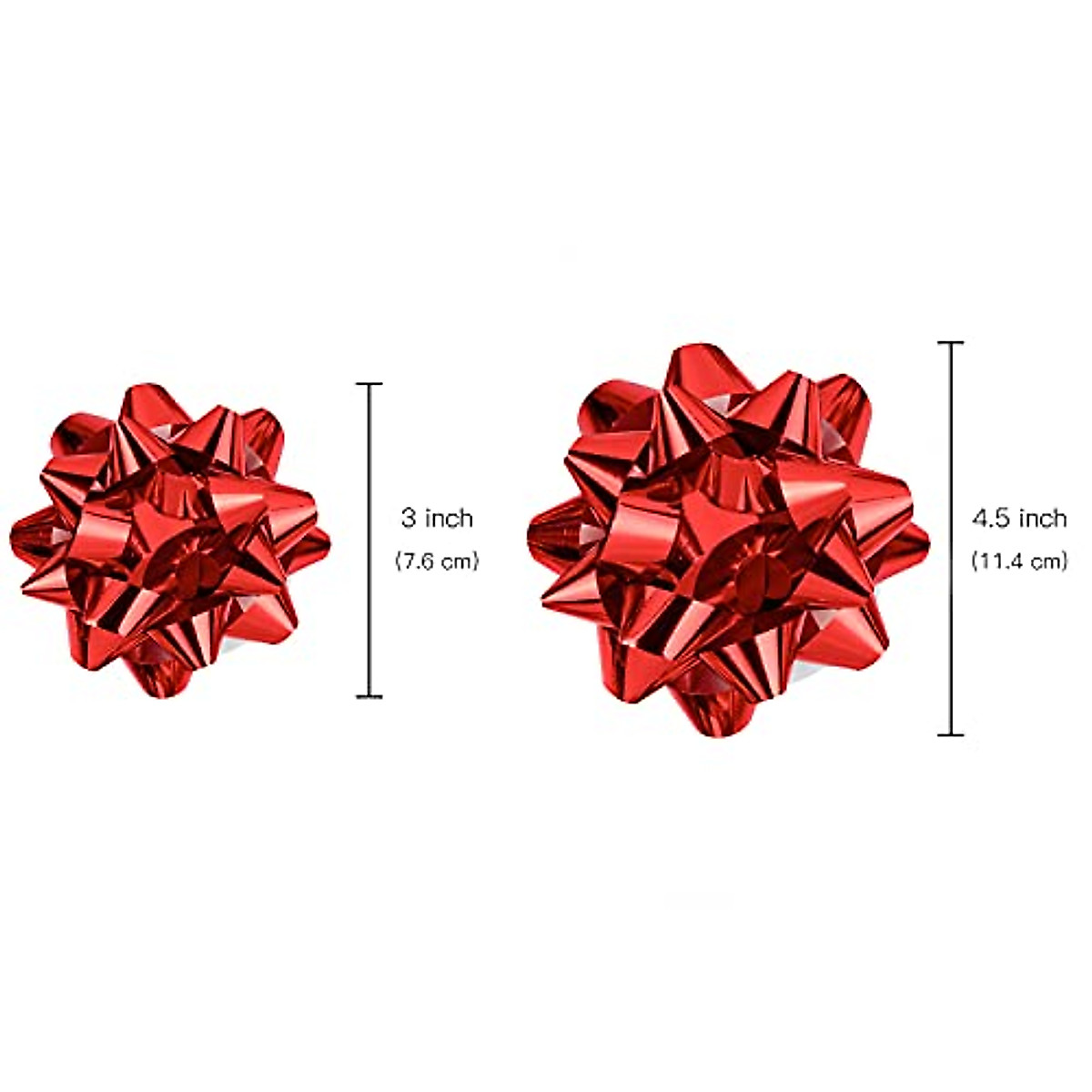 WRAPAHOLIC Metallic Christmas Red Gift Bow Assortment (12 Bows) for Birthday, Wedding, Christmas, Baby Shower, Bridal Showers