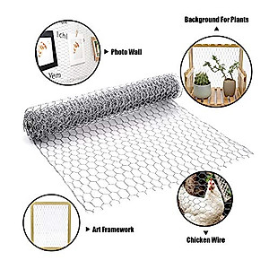 BSTWM Chicken Wire Net for Craft Projects,3 Sheets Lightweight Galvanized Hexagonal Wire 13.7 Inches x 40 Inches x 0.63 Inch Mesh,with 1 Mini Wire Cutting Pliers-10 Feet(3 Sheets)