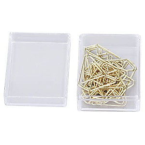 Pssopp 100pcs Gold Creative Shape Paper Clips,Cute Bookmark Marking Clips Diamond Envelope Shape Mini Paper Clips for Office School Home Students Stationery(#2)