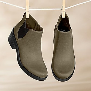 BZees Womens Ontario Comfort Fashion Ankle Boots Green 7 M