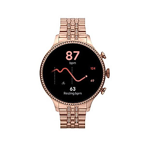 Fossil Unisex Gen 6 42mm Stainless Steel Touchscreen Smart Watch, Fitness Tracker, Color: Rose Gold (Model: FTW6077V)