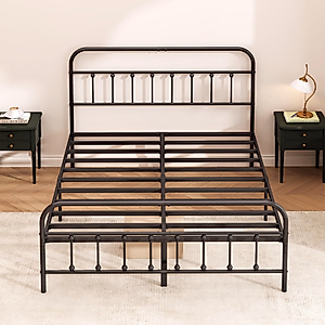Kujielan Metal Bed Frame - Structurally Stable Heavy Duty Steel Slat Supported Full Bed Frames,No Box Spring Needed for Easy Removal and Transport…