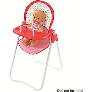 Little Mommy Snacky Doll High Chair (D92889), Front Feeding Tray with Toy Bar and Bottle Holder, Tilted Seat Function Allows Baby Doll to Nap - Fits Dolls up to 21 inches, Age 3+