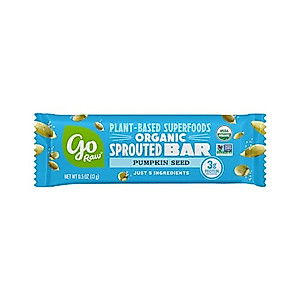 Go Raw Organic Sprouted Pumpkin Seed Bars, 10 Count, Sea Salted, Keto, Superfood
