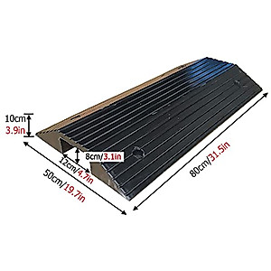 Heavy Duty Rubber Doorway Ramps for Wheelchairs, 31.5in Long Threshold Ramps for Bike Motorcycle Garage Door Curb (31.5"×19.7"×3.9")
