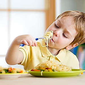 FUNNUO 2 Cartoon Toddler Utensil Sets, Kid Spoon and Fork Set, Stainless Steel Toddler Safe Silverware Set for Children Self-Feeding with Travel Carrying Case BPA Free