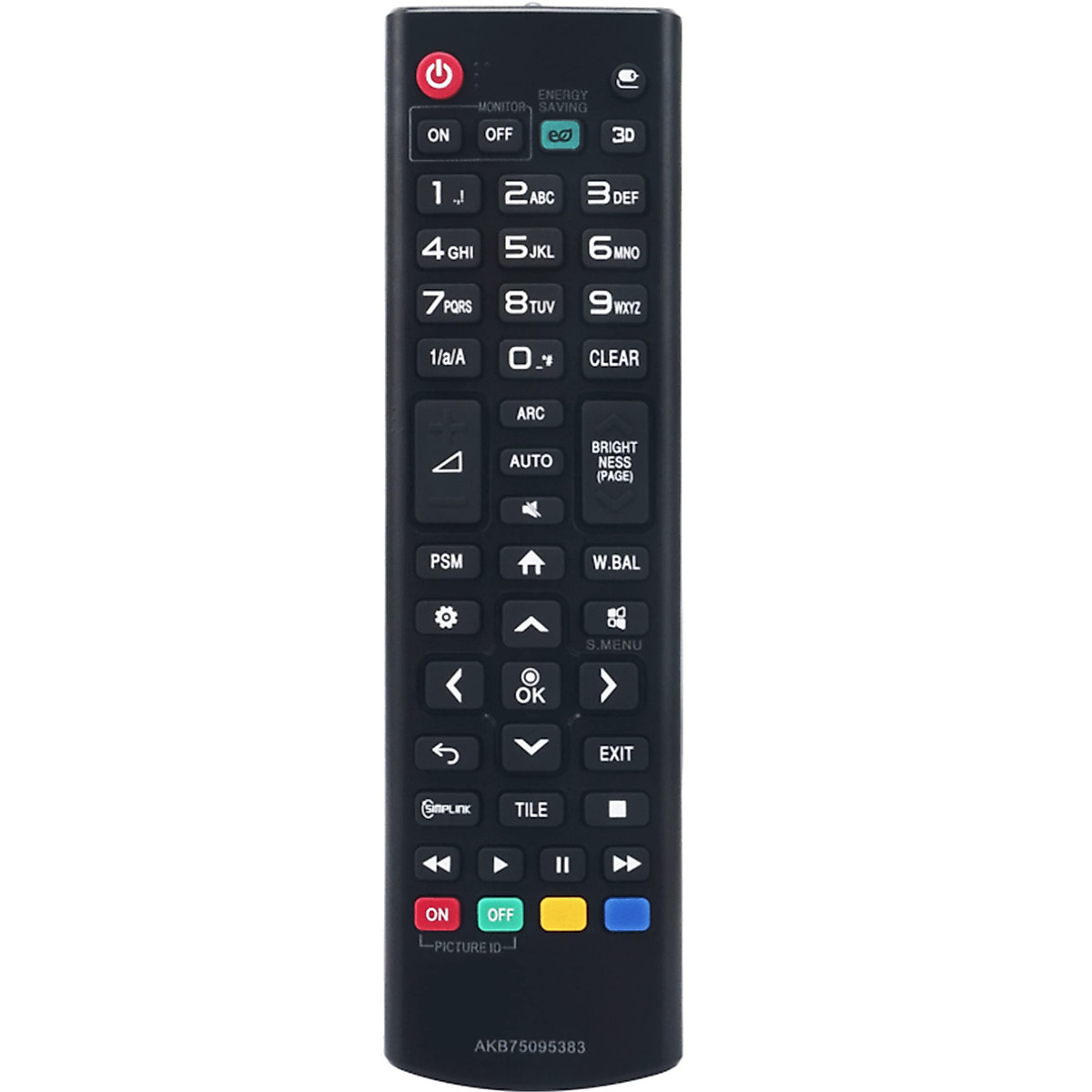 AKB75095383 Replacement Remote Control Compatible with LG Digital Signag Monitor