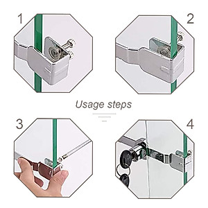 AOTISBAO 2 Set Sliding Glass Door Ratchet Locks Cabinet Door Locks Showcase Security Locks for Mail Box Showcase Door