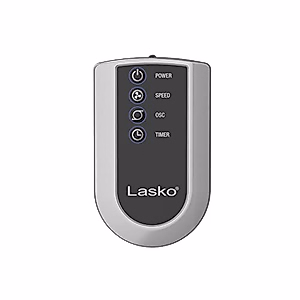 Lasko Oscillating Tower Fan, Remote Control, Timer, Dark Mode, 4 Speeds, for Bedroom, Living Room, and Office, 36”, Black, T36511, Large