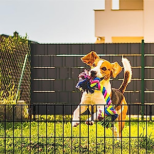 ELYKEN 10 Pack Garden Fences, Animal Barrier Fence for Dog, 17”H x 12"W (Total 10’) Decorative Rustproof Metal Wire Panel Border for Dog, Flower Edging Blocker for Yard Landscape Patio Outdoor Decor