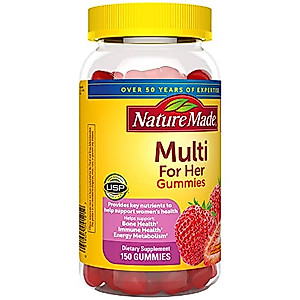 Nature Made Multivitamin For Her, Womens Multivitamin for Daily Nutritional Support, 150 Gummies, 75 Day Supply