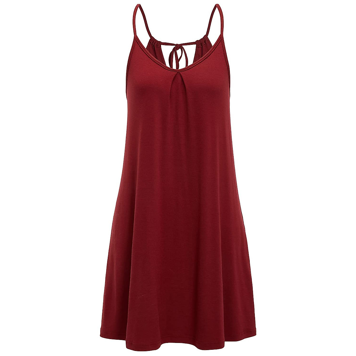 ULTRANICE Red Dresses Women 2024 Spring Summer Casual Vacation Hawaiian Beach Party Wedding Guest Dresses Semi Formal Cover Ups V Neck Mini Sundress(Jujube Red,M)