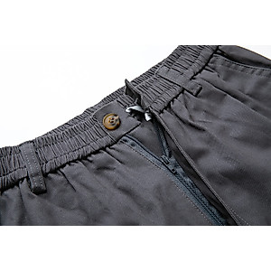 AIFARLD Men's Cargo Pants with Pockets Cotton Hiking Sweatpants Casual Athletic Jogger Sports Outdoor Trousers Relaxed Fit Grey