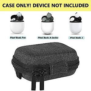 Compatible for Google Pixel Buds Pro 2022 Case, [Portable] [Keychain] [Storage Bag] Hard Case for Google Pixel Buds Pro/Pixel Buds A-Series/Pixel Buds 2 Case (Black)