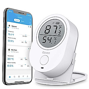 Govee Bluetooth Thermometer Hygrometer, Instant Read Indoor Digital Humidity Temperature Monitor with APP Alert, 2 Year Data Record and Export, for Home Greenhouse Incubator Humidor and Nursery Room