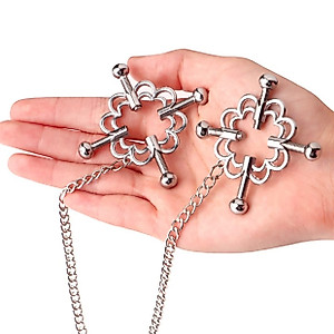 Non-Pierced Nipple Jewelry,Fake Nipple Rings,Clip On Nipple Ring Stainless Steel Artificial Nipple Jewelry,Stainless Steel Non-Porous Nipple Ring Clip,False Nipple Lasso Piercing (Without Bell)