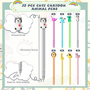 Colarr 64 Pcs Inspirational Mini Notebook with Pens Bulk Motivational Pocket Notebooks Cute Cartoon Animal Pens Funny Gift for Students from Teacher Classroom Birthday Party Favor