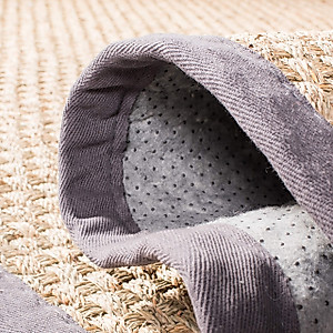 SAFAVIEH Natural Fiber Collection Area Rug - 5' x 8', Natural & Dark Grey, Border Basketweave Seagrass Design, Easy Care, Ideal for High Traffic Areas in Living Room, Bedroom (NF114Q)