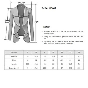 CLOVERY Women's Long Sleeve Cardigan Lightweight Open Front Office Blazer, Ivory X-Large Plus Size