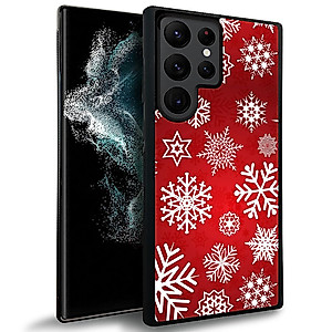 DJSOK Compatible with Samsung Galaxy S23 Ultra Case,Christmas Snowflakes Y6 for Girl Men Drop Protection Pattern with Soft TPU Bumper Case for Samsung Galaxy S23 Ultra