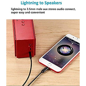 [Apple MFi Certified] AUX Cord for iPhone,2 Pack Lightning to 3.5mm Aux Cable for Car Compatible with iPhone 12/11/XS/XR/X/8/7/iPad/iPod for Car/Home Stereo,Speaker,Headphone - 3.3ft White & Black